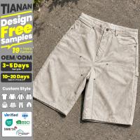 China Tianan Custom Oversized Men's Carpenter Workwear Jeans Shorts Double Knee Baggy Denim High Street Casual Streetwear Jorts for sale