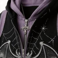 China Tianan Manufacturer Custom Men's Rhinestone Hoodie Embroidered Patch Applique Double Layer Hoodie for Men Y2K Oversized for sale