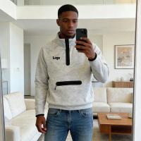 China Sudaderas Hombre Air Layer Knit Cotton Half Zip Jacket Custom Blank Fleece Plus Size Pullover Men'S Hoodies & Sweatshirts for sale