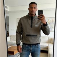 China Sudaderas Hombre Air Layer Knit Cotton Half Zip Jacket Custom Blank Fleece Plus Size Pullover Men'S Hoodies & Sweatshirts for sale