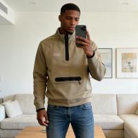 China Sudaderas Hombre Air Layer Knit Cotton Half Zip Jacket Custom Blank Fleece Plus Size Pullover Men'S Hoodies & Sweatshirts for sale