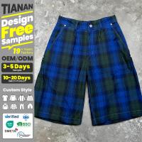 China Hot Supplier Custom Shorts De Hombre High Quality Plaid All Over Print Baggy Casual Summer Vacation Sports Shorts for Men for sale