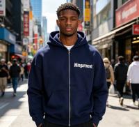 China Custom High Quality Men Oversize Vintage Puff Printing logo Acid Wash 100%cotton Heavyweight Zipper-up Hoodies with Pockets for sale