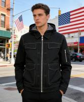 China Low Price Custom High Quality Cutting Denim Jacket Streetwear Oversized Men's Jacket Hoodies Fashion Men's Clothing Manufacturer for sale