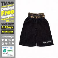 China Tianan Custom Cotton Double Waist Men's Shorts Vintage Camo Embroidered logo Drawstring Elastic Waist Oversize Shorts for Men for sale