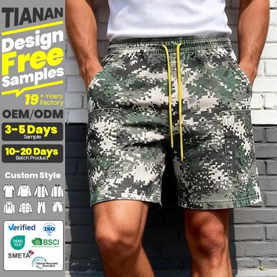 China Hot Supplier Tianan Custom Brand Shorts for Men All Over Print Camo Pattern Drawstring Summer Baggy Casual Quick Dry Shorts for sale