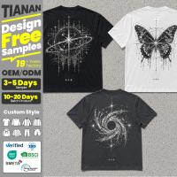 China Hot Supplier Custom Men's T-shirt High Quality Heavyweight Oversized Custom Cotton Dtg Print Rhinestone t Shirts for Men for sale