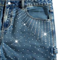 China Tianan Hot Supplier Custom Men Baggy Jeans Shorts Men's Rhinestone Stone Wash Street Denim Shorts High Quality Boxy Vintage for sale
