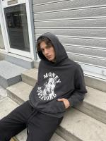 China Manufacturer Wholesale High Quality Blank Street Zip up Hood for Men Vintage Washed Distress Embroidery Boxy Fit Printing Hoodie for sale
