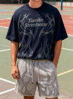 China Tianan Men Clothing Hot Supplier Custom Shorts Set Summer Oversized Acid Wash Vintage Rhinestone Streetwear Y2k T Shirt for Men for sale