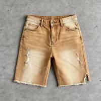 China Low Price Clothing Manufacturer Custom Brand Streetwear Men's Jeans Vintage Washed Ripped Oversize Boxy Men's Denim Shorts for sale