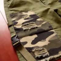 China Manufacturer Wholesale Custom Logo Distressed Streetwear Denim Camo Casual Shorts Men Vintage Washed Patch Y2K Oversized Jeans for sale
