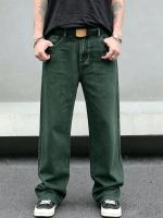 China Custom High Quality Men's Baggy Jeans Washed Vintage Nylon Cotton Brand Logo Casual Streetwear Denim Jeans for sale