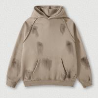 China Custom Heavyweight Acid Washed Cropped Shoulder Men'S Hoodies Wholesale Fleece Cotton Vintage Oversized Boxy Hoodie for sale