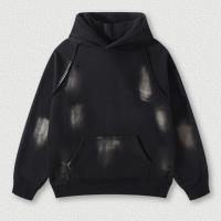China Custom Heavyweight Acid Washed Cropped Shoulder Men'S Hoodies Wholesale Fleece Cotton Vintage Oversized Boxy Hoodie for sale
