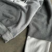 China Custom Double Layer Waffle Men'S Regular Sleeve Hoodies & Sweatshirts Pullover 100% Cotton Casual Plain Grey Embroidered Hoodie for sale