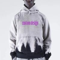 China High Quality Gradual Acid Wash Men'S Pullover Hoodies Custom Logo Fashion 100 %Cotton Heavyweight Loose Plus Size Hoodie Men for sale