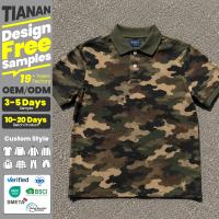 China Tianan Brand Manufacturer Custom Popular Men's Polo Shirts Vintage Camo Street Outdoor Cotton Button Lapel Polo Hommes for sale
