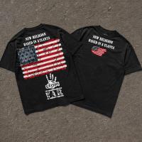 China Tianan Apparel Manufacturer Custom Men Street T-shirt Patch Torn Print Drop Shoulder Oversize Y2K Cotton T-shirt for Men for sale