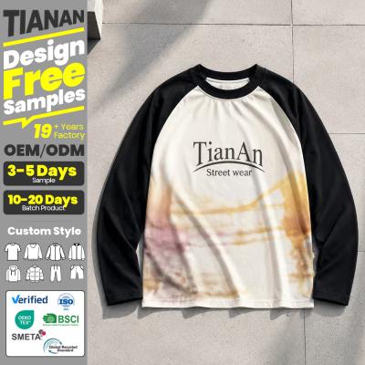 China Clothing Manufacturer Custom Long Sleeve T Shirt Summer Vintage Oversized Printed & Embroidered Logo Casual Men's Shirts for sale