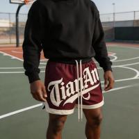 China High Quality Solid 5 Inch Casual Streetwear Shorts Summer Sports Quick Dry Patchwork Embroidery Mesh Running Basketball Shorts for sale