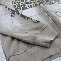 China High Quality Sun Faded Vintage Zip up Heavyweight Hoodie for Men Custom Long Autumn Leopard Print Rhinestone Cotton Baggy Hoodie for sale