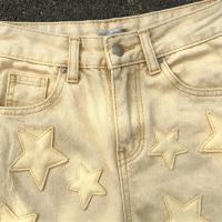 China Custom Men's Distressed Denim Shorts Loose Baggy Jorts Summer Casual Patch Star Streetwear Denim Short Designer Jeans for Men for sale