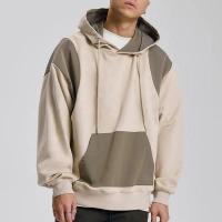 China Custom French Terry Unlined Men'S Hoodies Heavyweight Drop Shoulder Long Sleeve Color Blocked Oversized Hoodie With Drawstring for sale