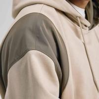 China Custom French Terry Unlined Men'S Hoodies Heavyweight Drop Shoulder Long Sleeve Color Blocked Oversized Hoodie With Drawstring for sale