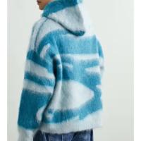 China Winter Fashion Mohair Men Hoodies Custom Warm Thick Jacquard Knit Pullover Plus Size Hooded Wool Fuzzy Long Sleeve Men'S Sweater for sale