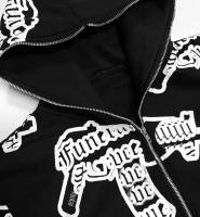 China Wholesale Custom Full Zip up Cotton Men'S Hoodie French Terry All Over  Graphic Streetwear Oversized Black Hoodie for sale