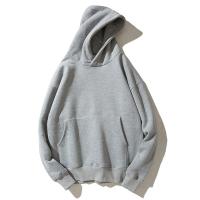 China OEM/ODM Customizable 100% Cotton Hoodie for Men New Fashion Brand Plain Pullover With Hooded Collar Size XL No Drawstring for sale