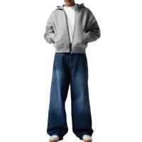 China Custom Manufacturers Drop Shoulder Plain Blank Hoodies High Quality 450 500 Gsm Oversized Cropped Zip up Heavyweight Hoodie Men for sale