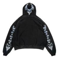 China Heavyweight Plus Size Men'S Hoodies High Quality Custom Logo Clothing Manufacturers Acid Wash Pattern Printing Hoodie Men for sale
