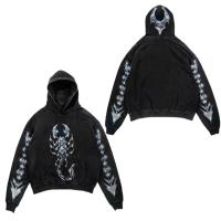 China Heavyweight Plus Size Men'S Hoodies High Quality Custom Logo Clothing Manufacturers Acid Wash Pattern Printing Hoodie Men for sale