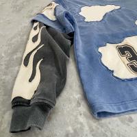 China Manufacturer Vintage High Quality Embroidery Double Layer Long Sleeve Tshirt Wholesale Custom French Terry Men Cotton T-Shirt for sale