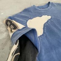 China Manufacturer Vintage High Quality Embroidery Double Layer Long Sleeve Tshirt Wholesale Custom French Terry Men Cotton T-Shirt for sale