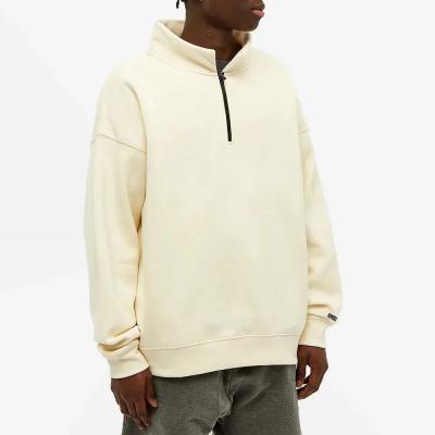 China Clothing Factory Custom Half Zip Plain Sweatshirt for Men Oversize Blank French Terry Pullover Designer Men'S Hoodie for sale