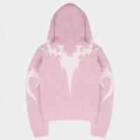 China Custom Design Manufacturers Wholesale Mohair Men'S Hoodies Winter Fluzzy Zip up Sweater Unisex Oversized Wool Knitted Hoodie for sale