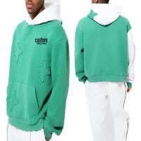 China Hoodie Manufacturer Custom Logo Streetwear HeavyWeight  French Terry 3d Printing Patchwork Blank Vintage Pullover Men'S Hoodies for sale