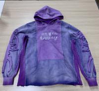 China Manufacturer Custom Men'S Hoodies Streetwear Embroidery Cropped Vintage Acid Wash Distressed Pullover Heavyweight Hoodie for Men for sale