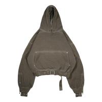China Custom Heavyweight Cotton Streetwear Acid Wash Hoodie French Terry Plain Pullover Blank Oversized No Strings Cropped Hoodie Men for sale