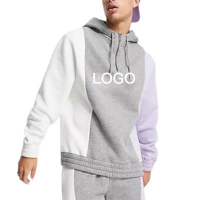 China Custom High Quality Xxxxl Hoodies 100% Cotton Quarter Zip up Printing Fleece Patchwork Blank Plain Men Hoodie for sale