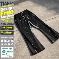 China Tianan Graffiti Paint Splatter Wide Leg Drawstring Flare Pants Men Streetwear Baggy Trousers OEM ODM High Quality for sale