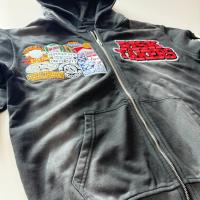 China Streetwear 600 Gsm Heavyweight Vintage Boxy Zipper Hoodie Custom Acid Washed Distressed Embroidery Sun Faded Zip up Hoodie Men for sale