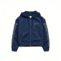 China Wholesale Custom Designer Rhinestone Heavyweight Blank Hoodie for Men Streetwear High Quality 450 Gsm Acid Wash Zip up Hoodie for sale