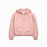 China Wholesale Custom Designer Rhinestone Heavyweight Blank Hoodie for Men Streetwear High Quality 450 Gsm Acid Wash Zip up Hoodie for sale