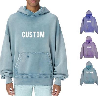 China OEM/ODM Casual Stylish Acid Wash Unisex Hoodie Purple Color Heavy Polyester Cotton Acid Wash Hoodies Tie Dye Hoodies Distressed for sale