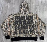 China Heavyweight Screen Print Camouflage Hoodie Men Clothing Streetwear Custom Camo Distressed Zip up 450 500 Gsm Hoodie for Unisex for sale