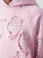 China Streetwear Custom Men Hoodies Vintage Pink Pullover Oversized Cropped HeavyWeight Cotton Rhinestones Men'S Hoodies & Sweatshirts for sale